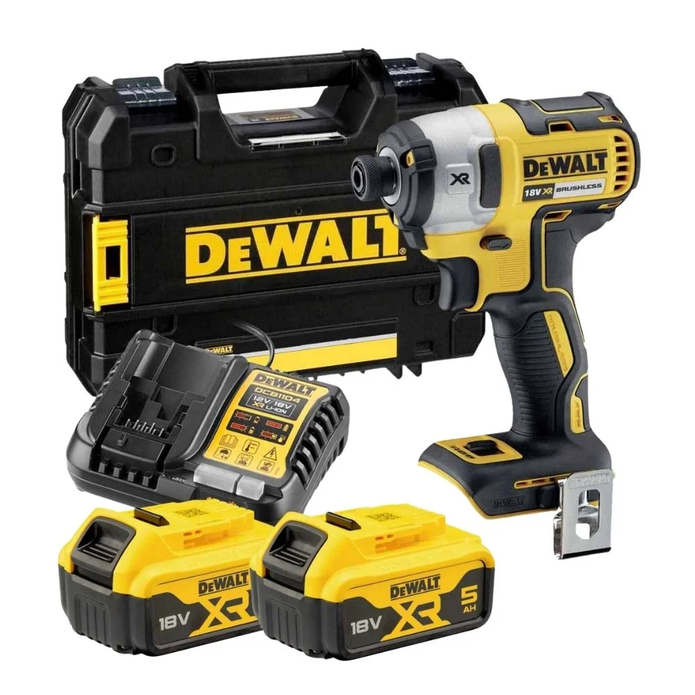 DeWalt DCF887P2 18V XR Brushless 3 Speed Impact Driver Kit with 2 x 5Ah ...